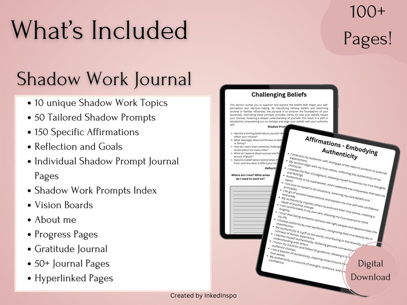 Shadow Work Journal, 100 Pages, 50 Shadow Work Journal Prompts ...
