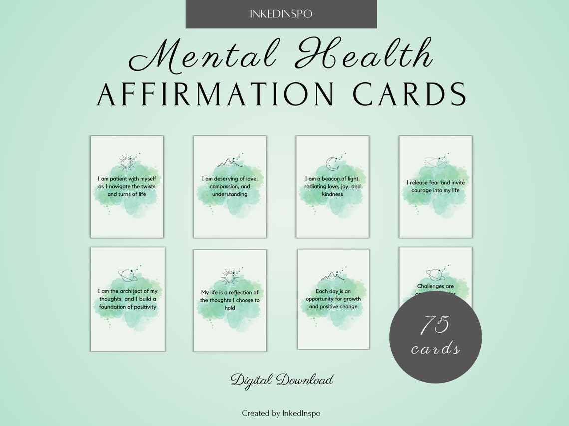 Affirmation Cards Digital Download, Positive Mindfulness Affirmations ...