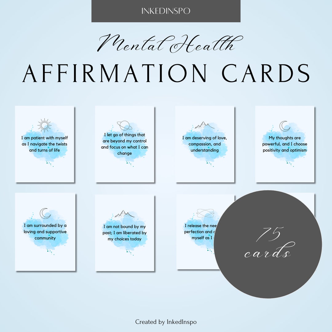 Affirmation Cards for Mental Health Printable Positive - Etsy
