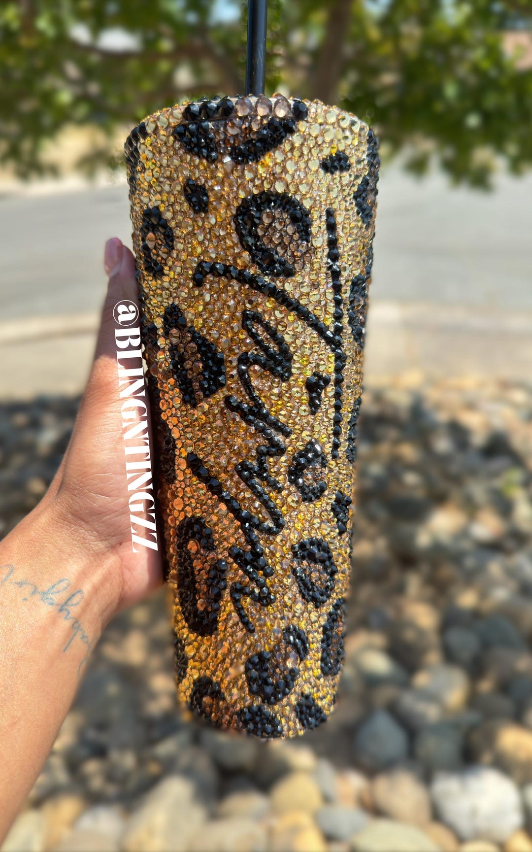 Cheetah Print Rhinestone Tumbler| 16oz or 24oz Starbucks Drink Ware ...