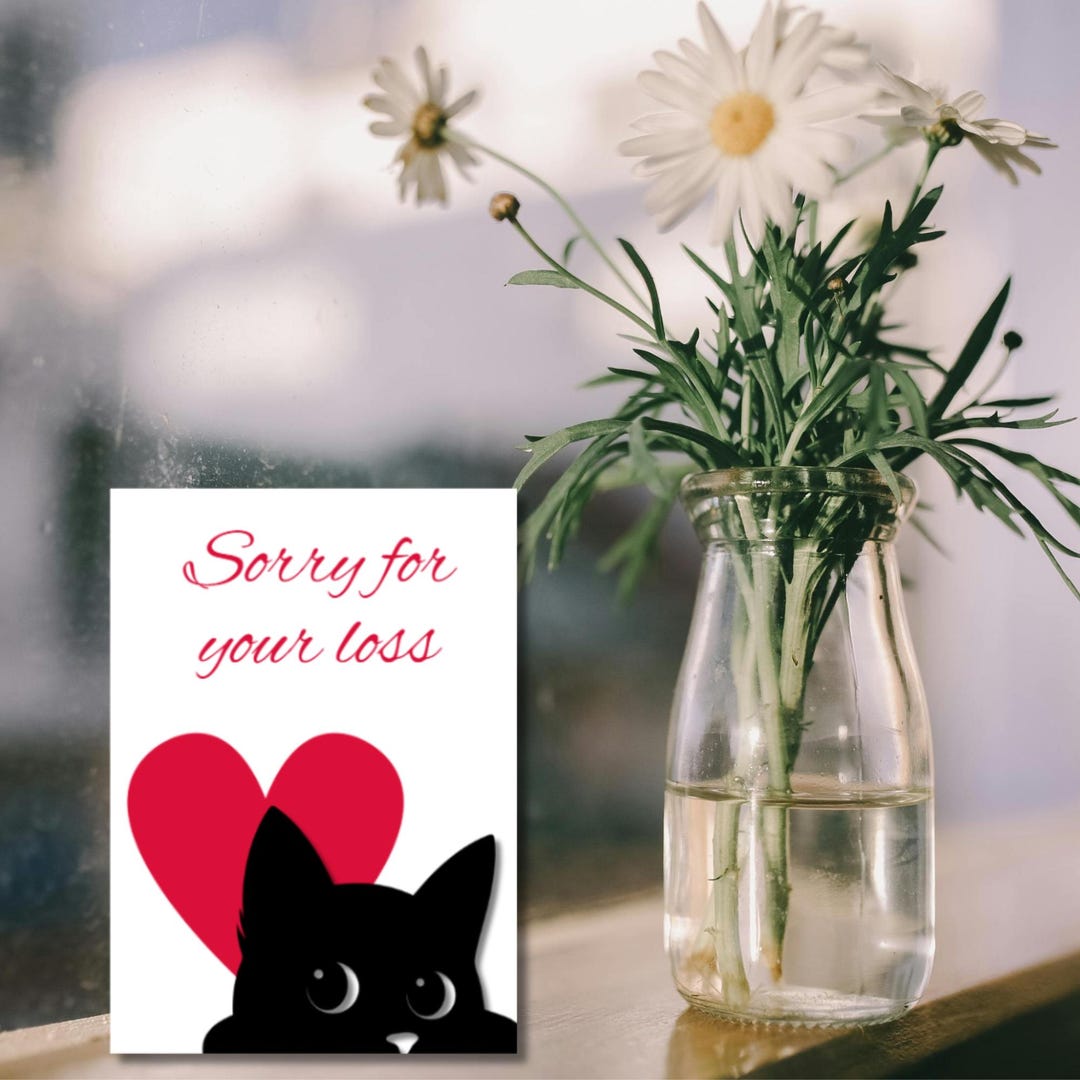 Printable Cat Sympathy Card - Etsy