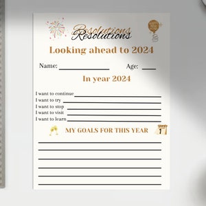 2024 New Years Resolutions, Printable New Years Resolution, 2024 ...