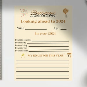 2024 New Years Resolutions, Printable New Years Resolution, 2024 ...