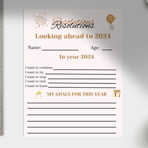 2024 New Years Resolutions, Printable New Years Resolution, 2024 ...