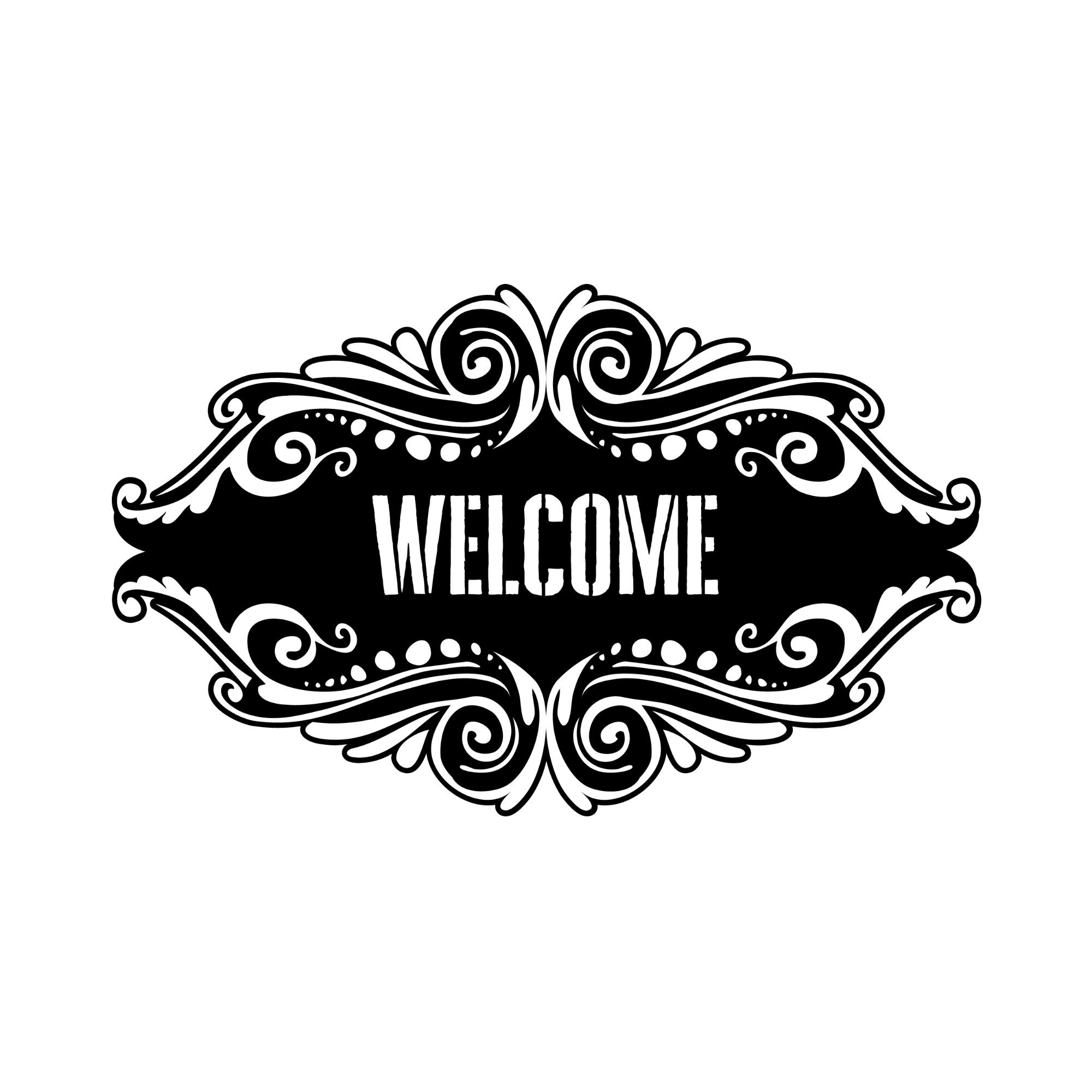 Vintage-inspired Ornate Welcome Sign Elegant Metal Wall Plaque for Home ...