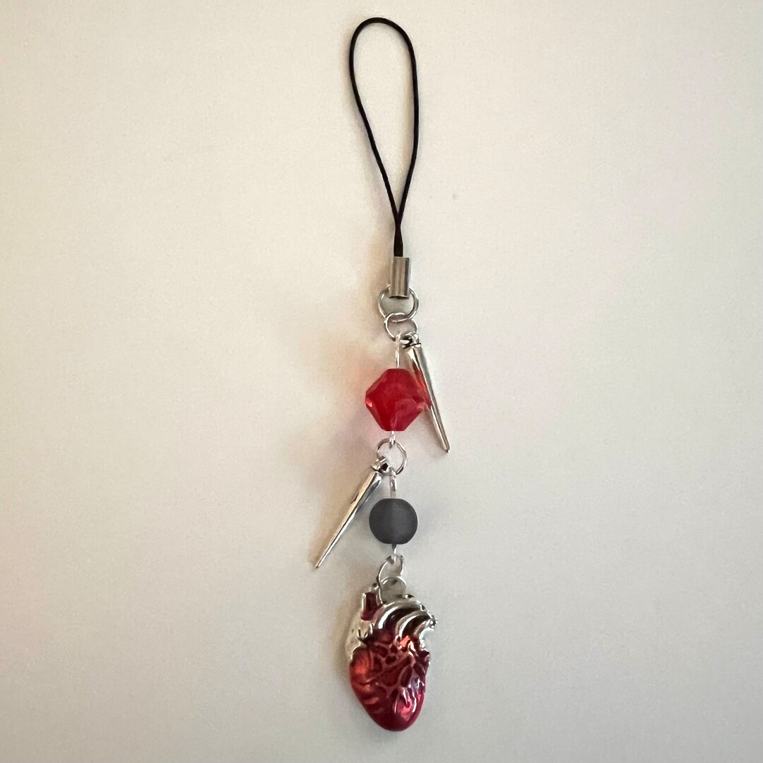 Anatomical Heart Spike Keychain/phone Charm - Etsy