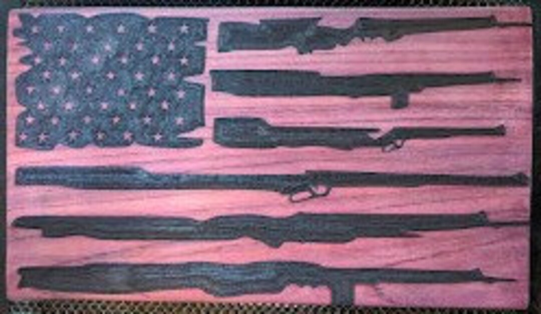Handcrafted Red Oak Hardwood Gun Flag With Intricate Engravings. - Etsy