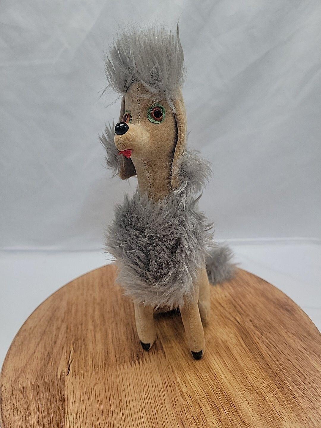 Vintage 1950's? Stuffed Poodle Grey Velvet 9" Unmarked - Etsy