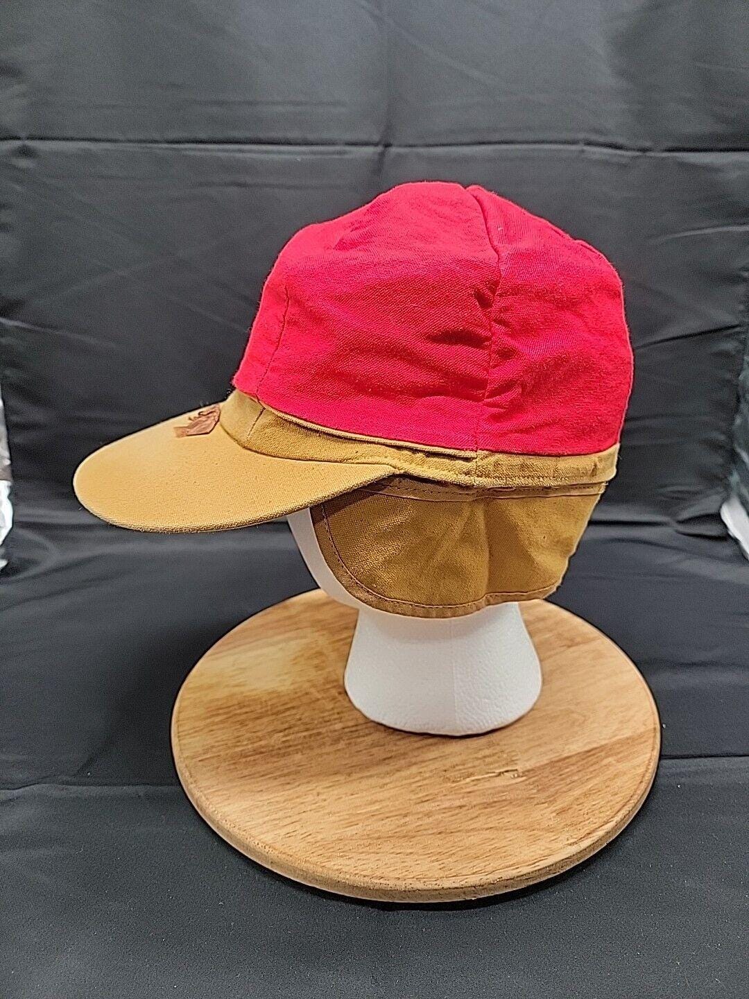 Vintage 50's Convertible Canvas /red Duck Hunting Cap W/ Earflaps Size ...