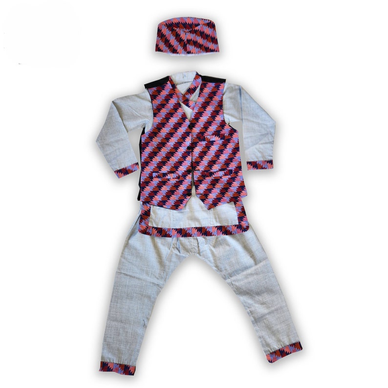 Nepali Jwari Coat Set With Dhaka Topi, Pasni Set for Baby Boys ...