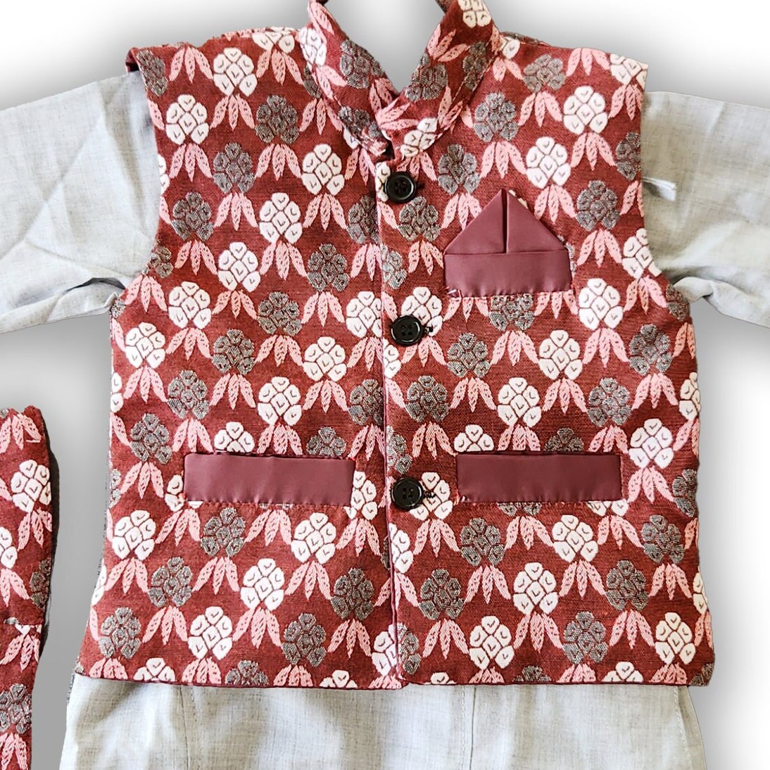 Nepali Jwari Coat Set With Dhaka Topi, Pasni Set for Baby Boys ...