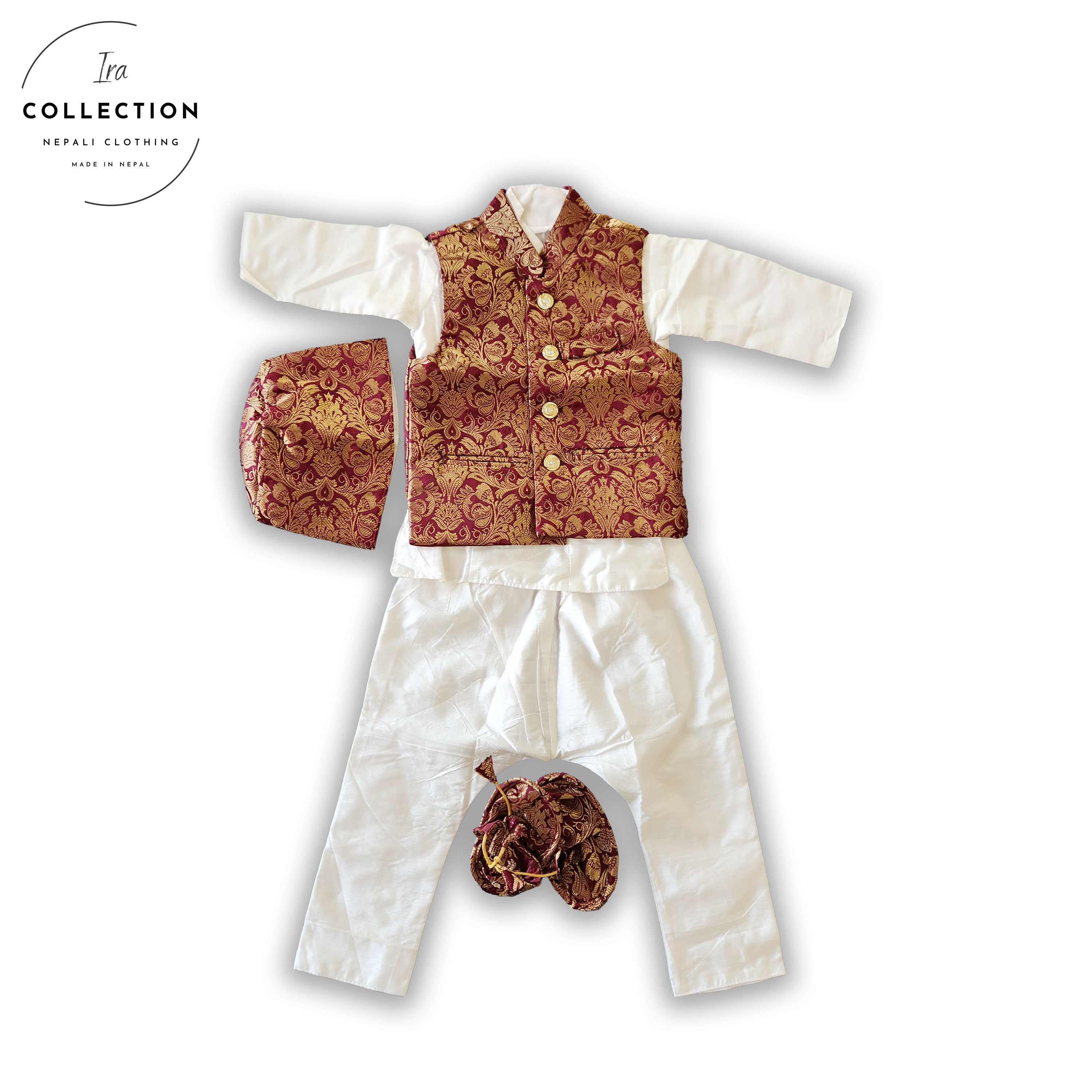 Nepali Pasni Full Set With Shoes- Boys, Nepali Weaning Set for Baby ...