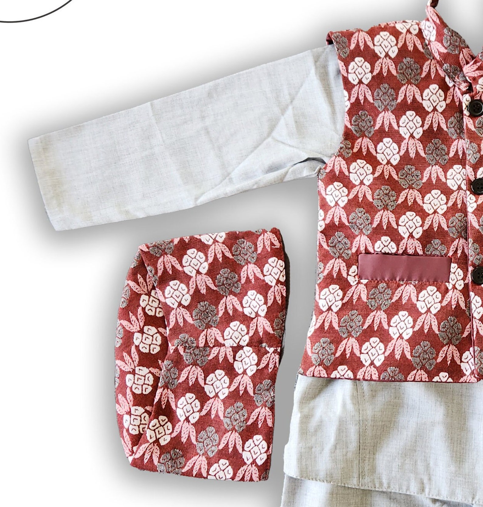 Nepali Jwari Coat Set With Dhaka Topi, Pasni Set for Baby Boys ...