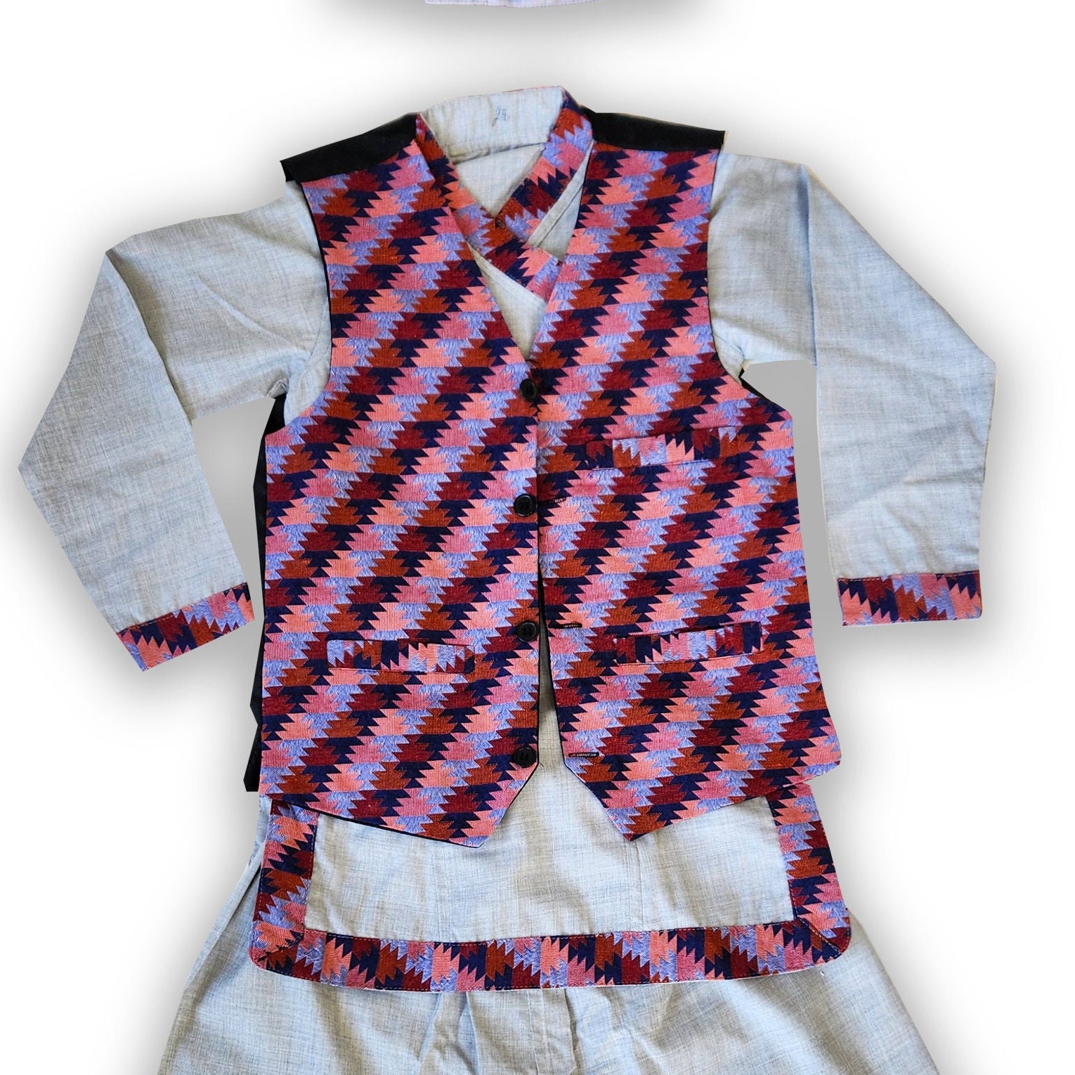 Nepali Jwari Coat Set With Dhaka Topi, Pasni Set for Baby Boys ...