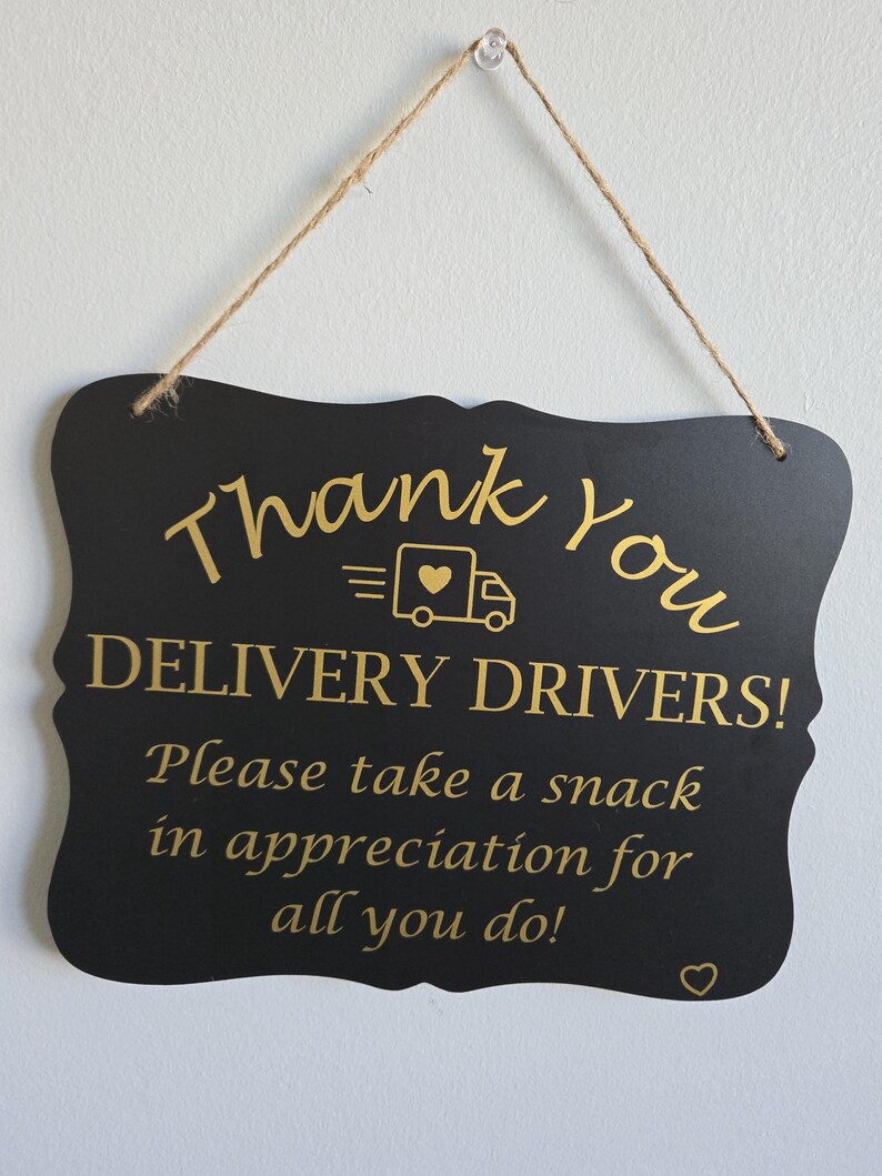 Thank You Delivery Drivers Sign: Snack Basket, Front Door Decor - Etsy