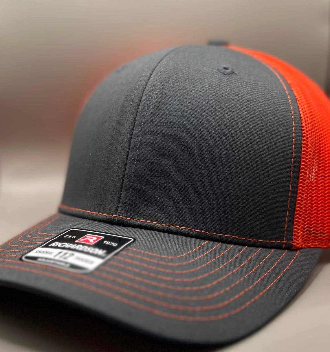 Custom Farm Logo Leather Patch Hat | Personalized Richardson 112 ...