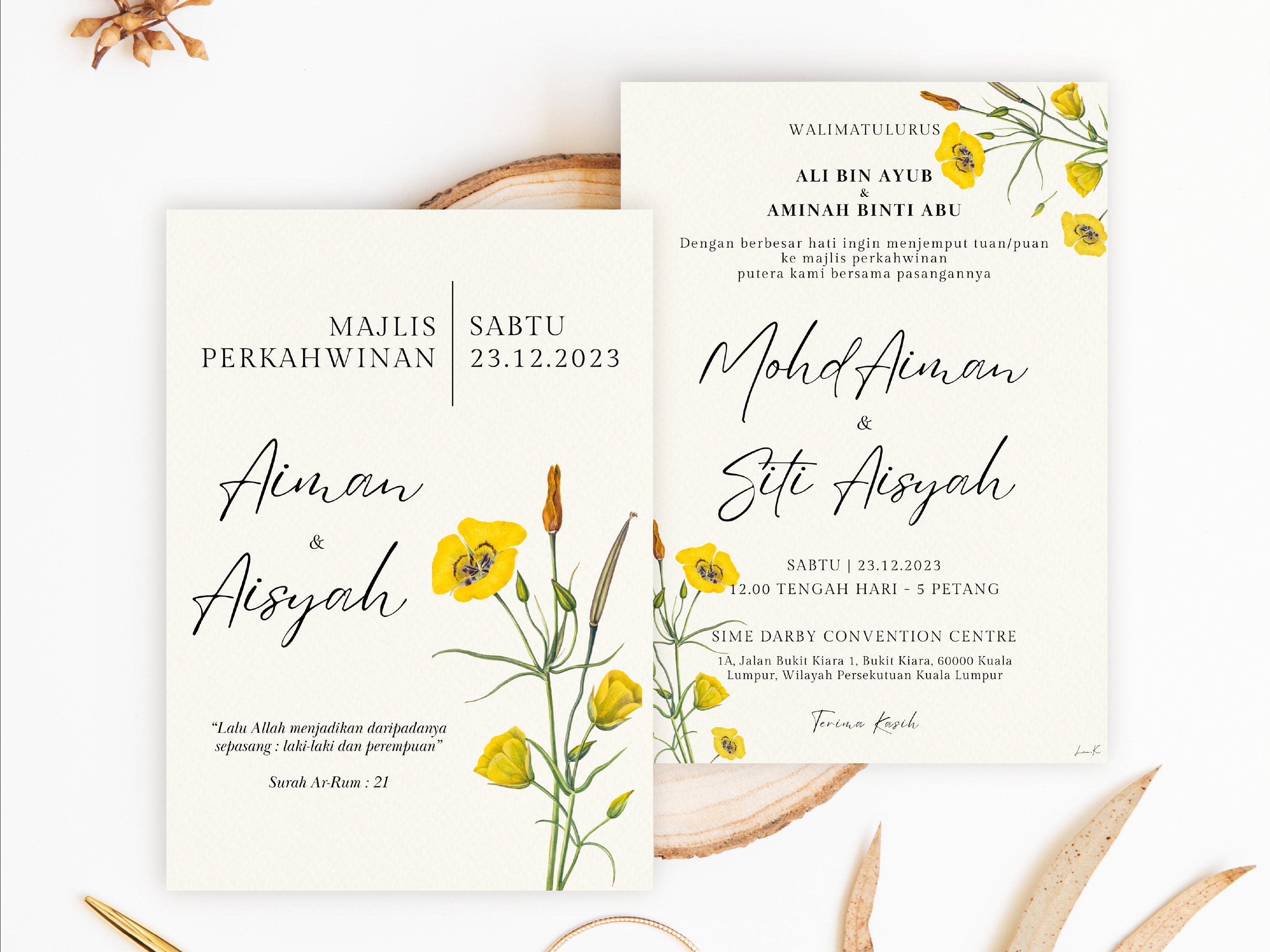 Canva Template | Wedding Invitation Template | Templat Kad Undangan ...