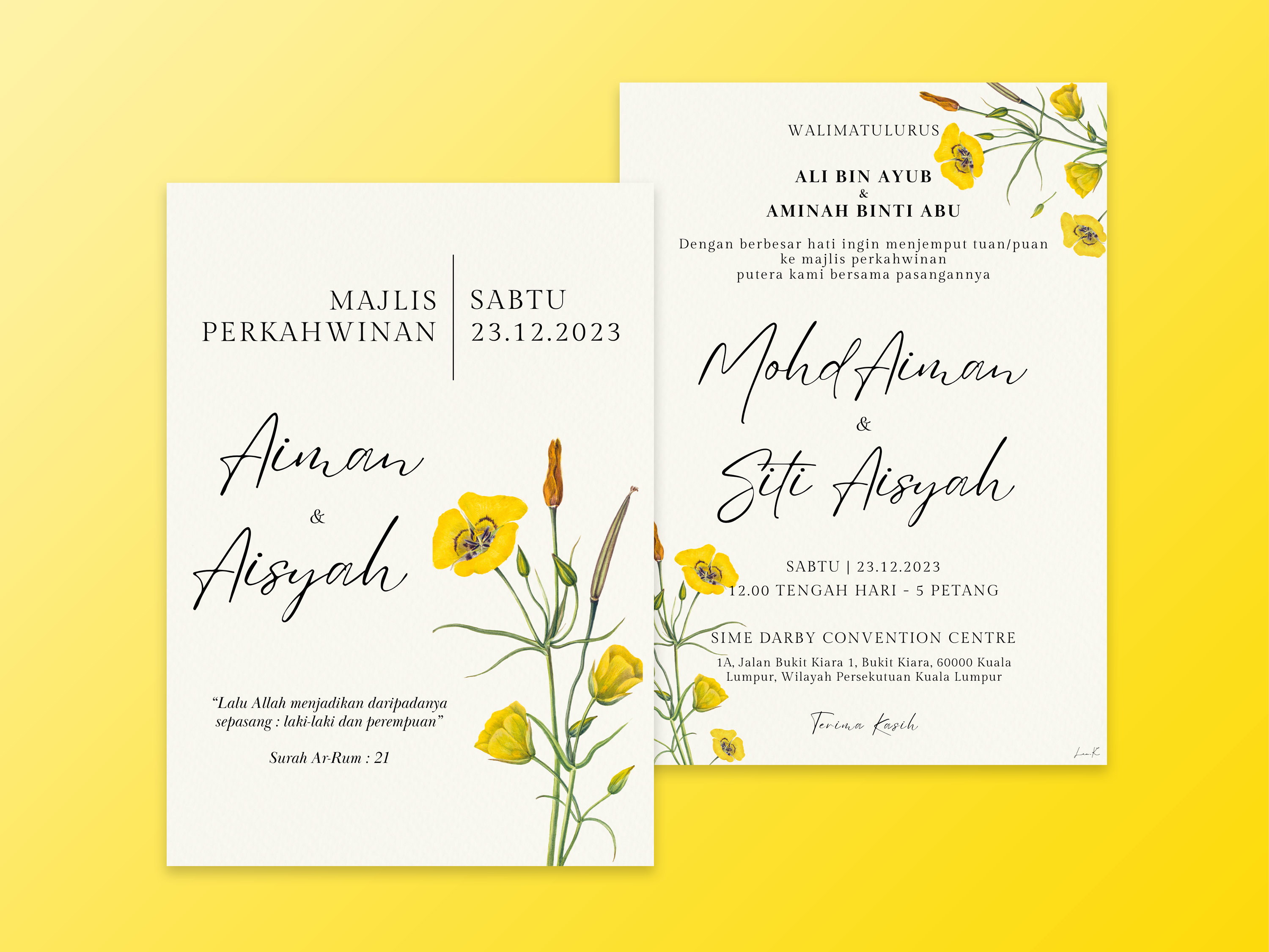 Canva Template | Wedding Invitation Template | Templat Kad Undangan ...