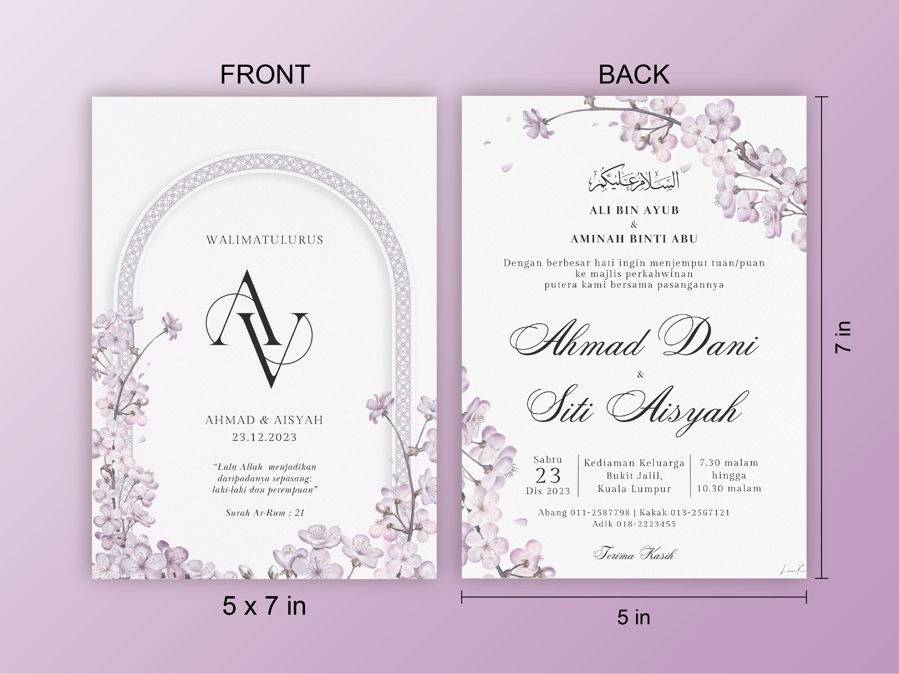 Canva Template | Wedding Invitation Template | Templat Kad Undangan ...