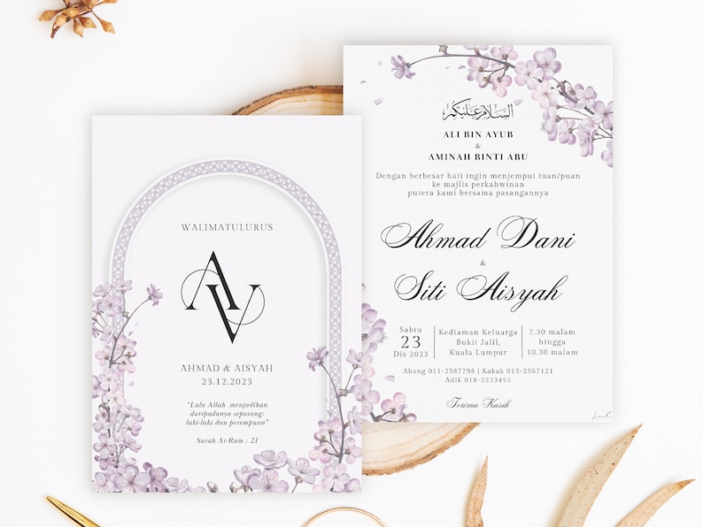 Canva Template | Wedding Invitation Template | Templat Kad Undangan ...
