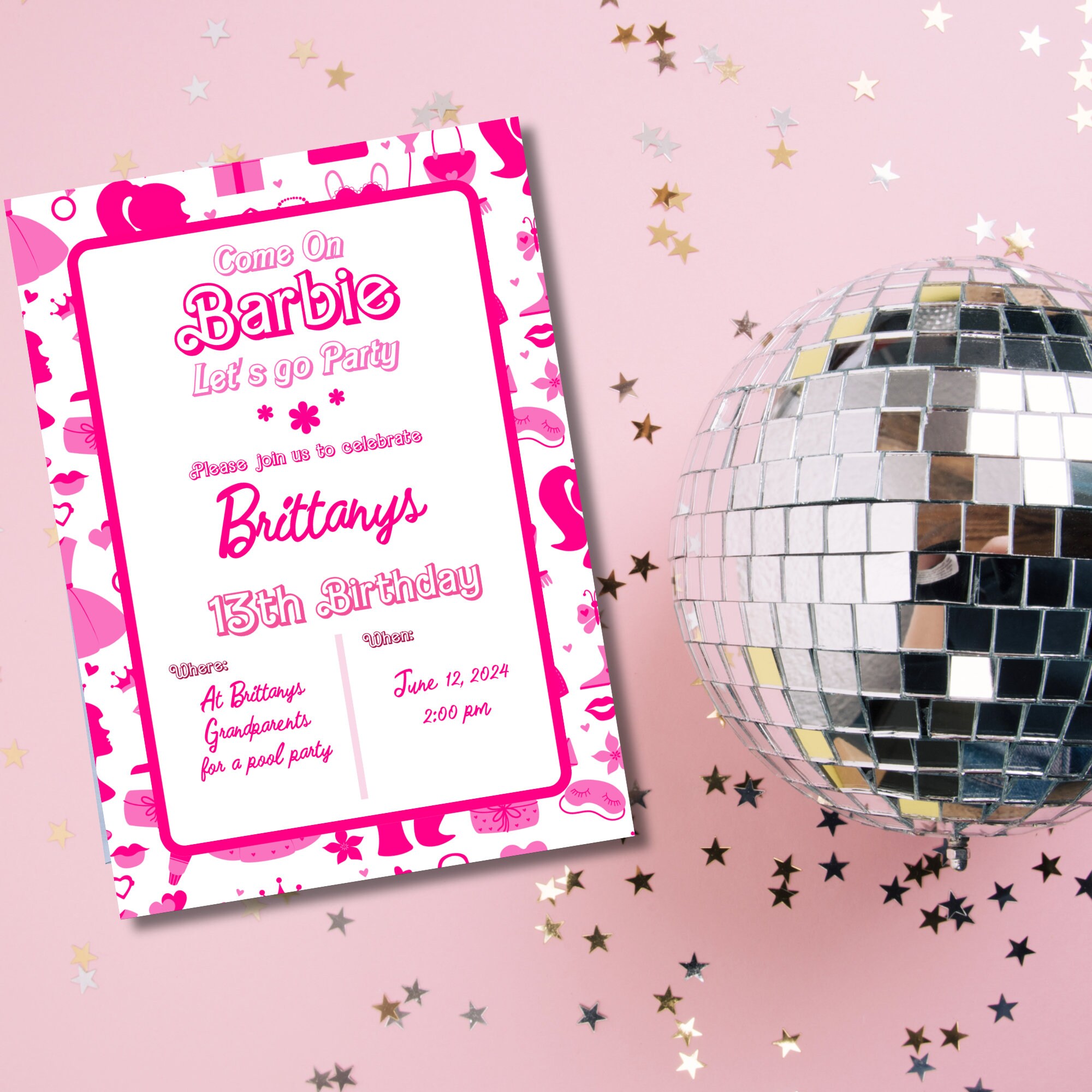 Classic Barbie Birthday Invitation: Editable Digital Invite - Etsy
