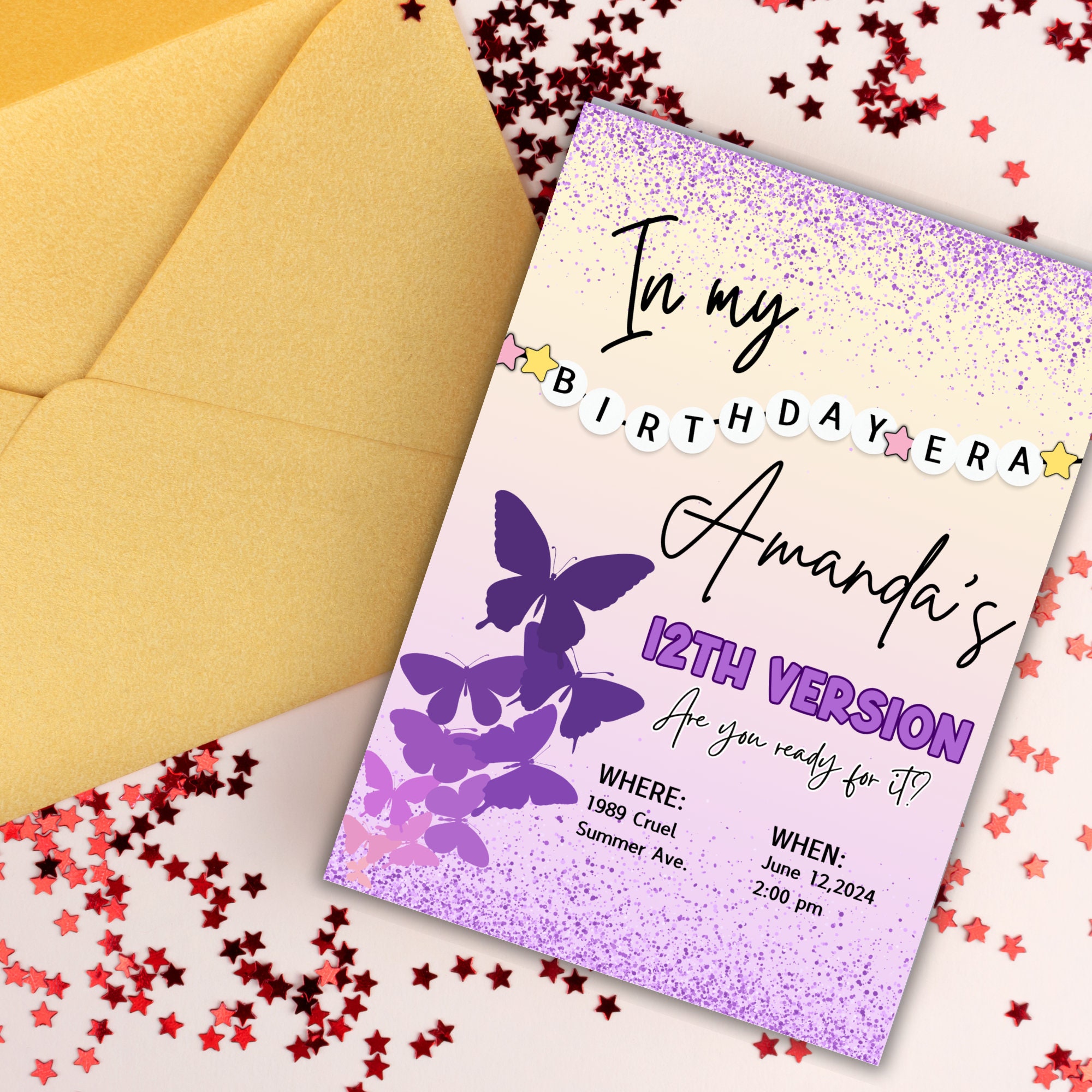 Editable Taylor Swift Invitations, Digital Invitations, in My Birthday ...