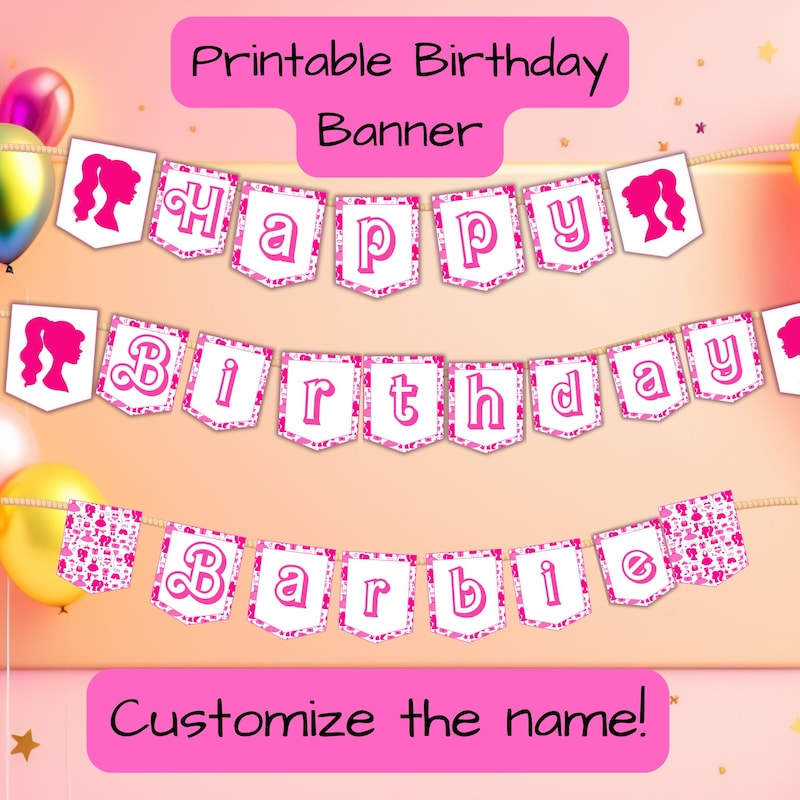 Barbie Banner - Etsy