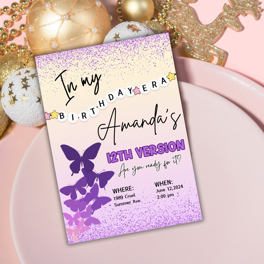 Editable Taylor Swift Invitations, Digital Invitations, in My Birthday ...