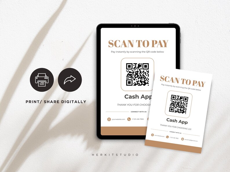 Business Sign Scan to Pay Template Canva DIY QR Code Payment Method ...