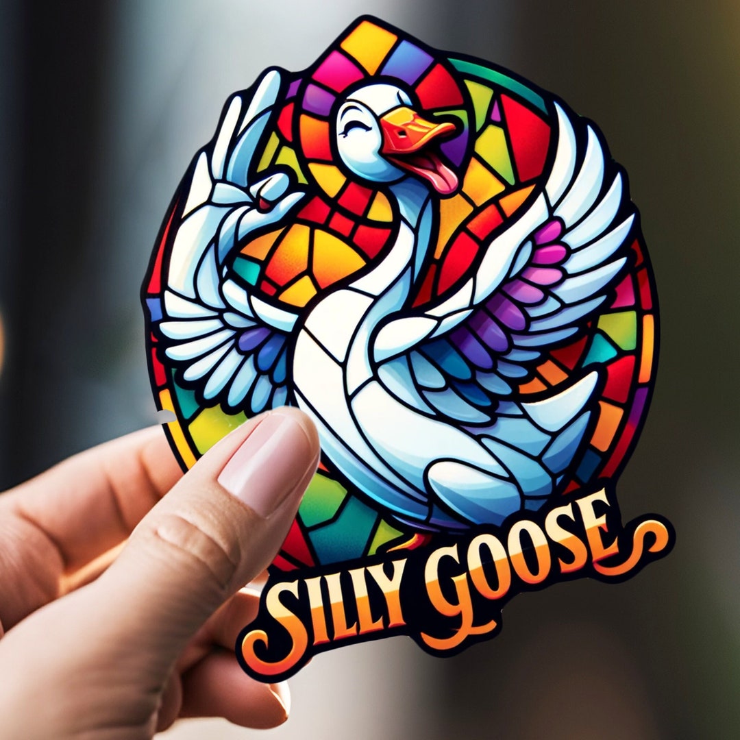 Silly Goose Sticker Stained Glass Style Sticker, Funny Silly Goose - Etsy