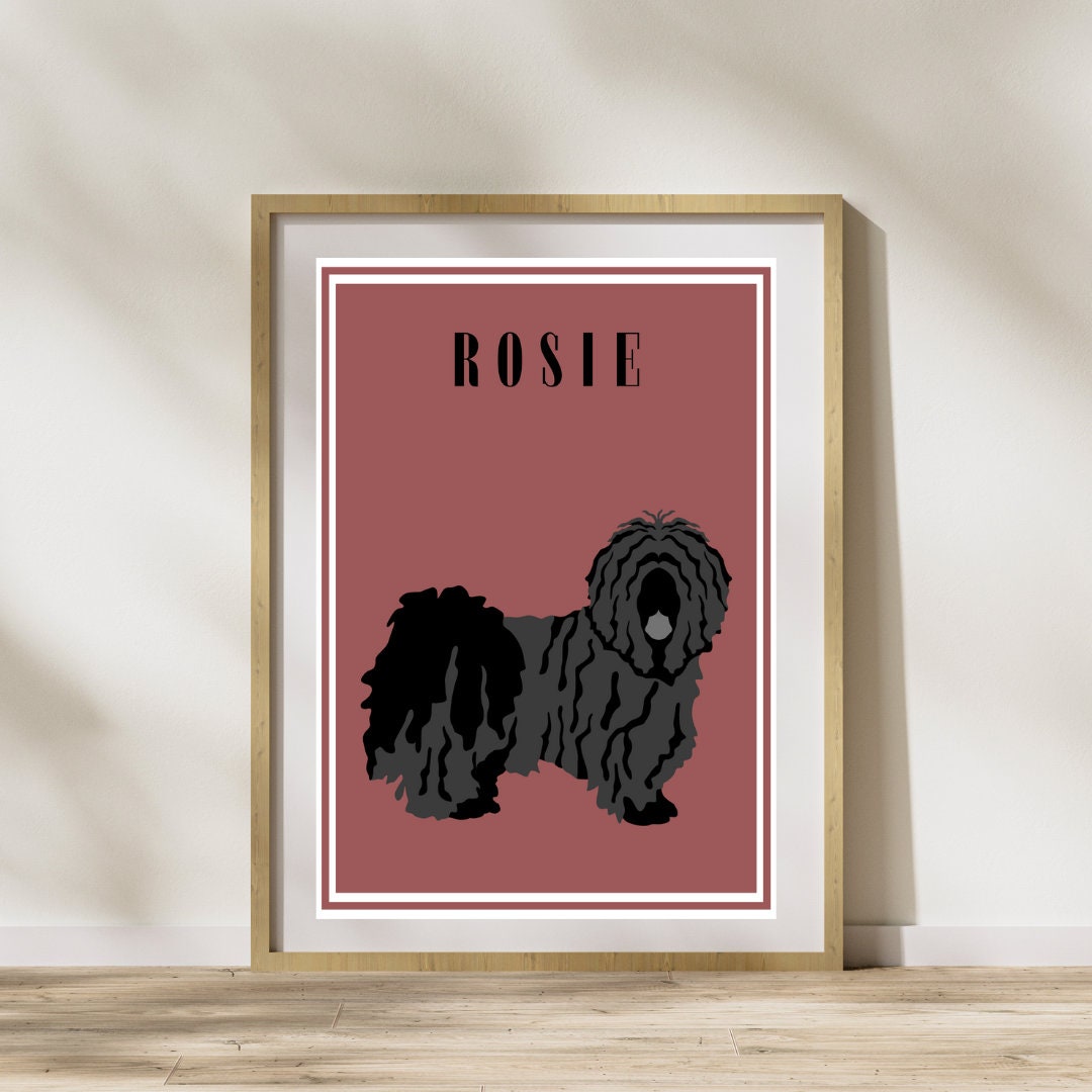 Digital Download Custom Dog Name Poster, Puli Print, Puli Dog Poster ...
