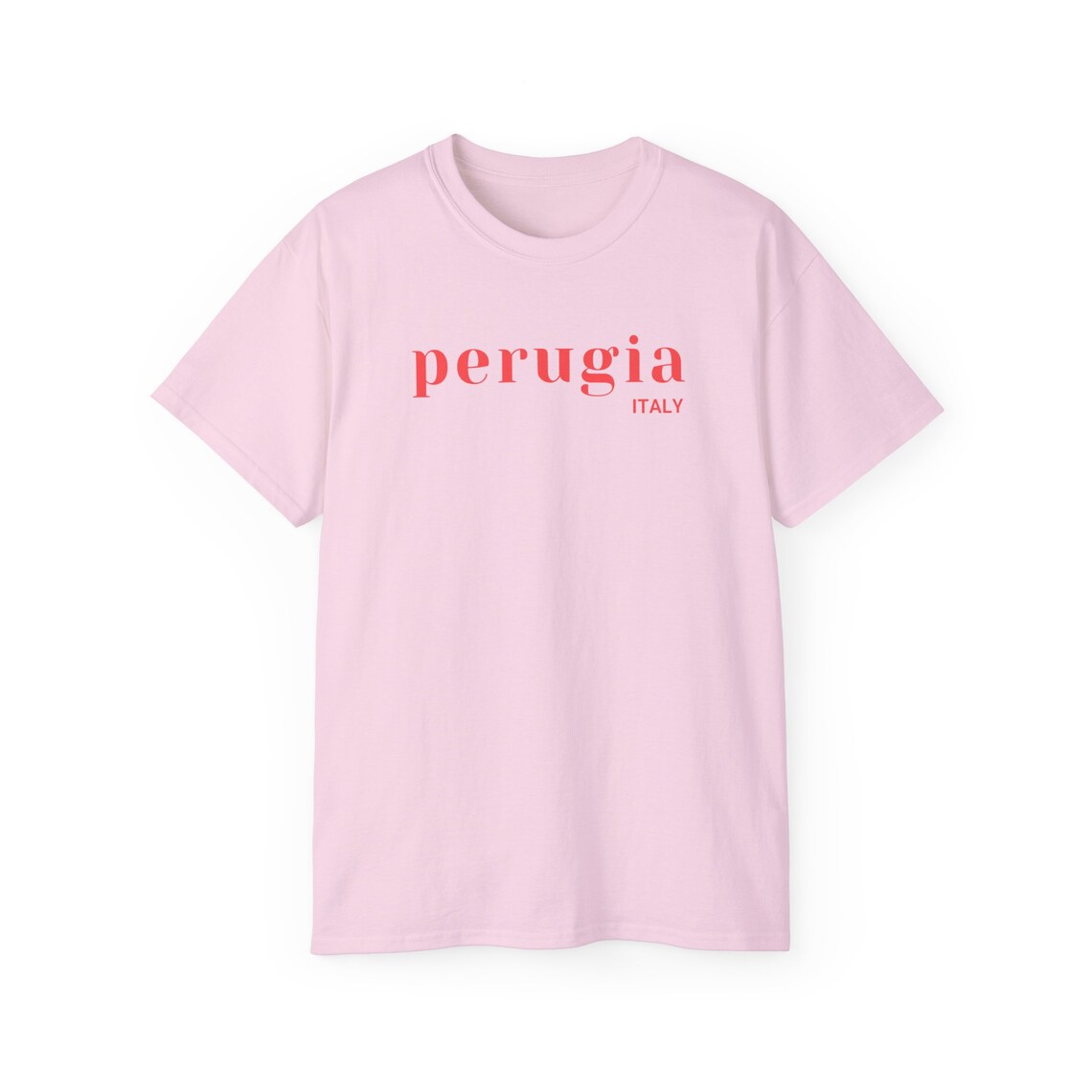 Perugia Italy Simple Word Italian City Design T-shirt Unisex Ultra ...