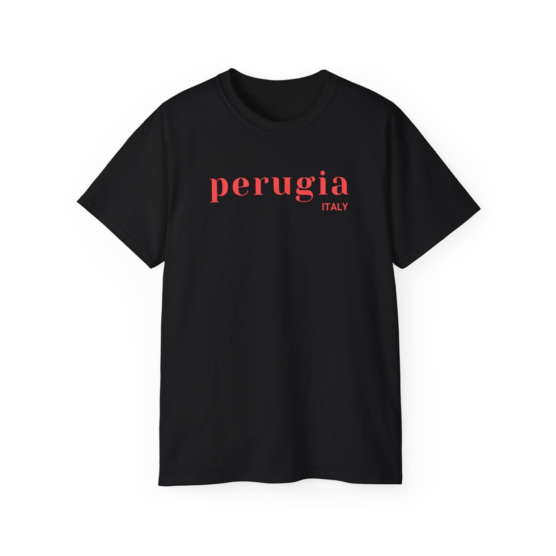 Perugia Italy Simple Word Italian City Design T-shirt Unisex Ultra ...