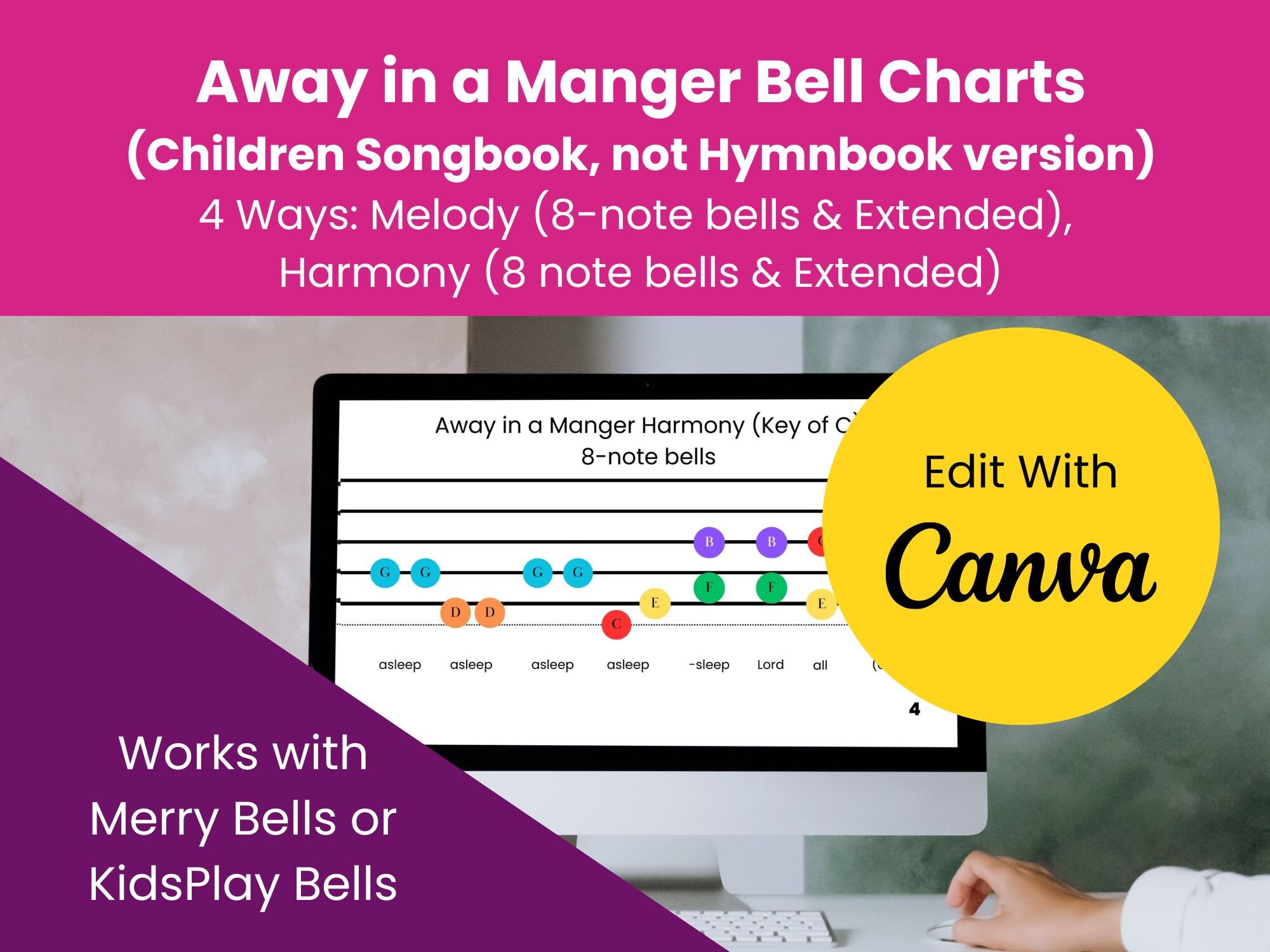 Away in a Manger Bell Chart | Kidsplay & Merry Bells (digital Download ...