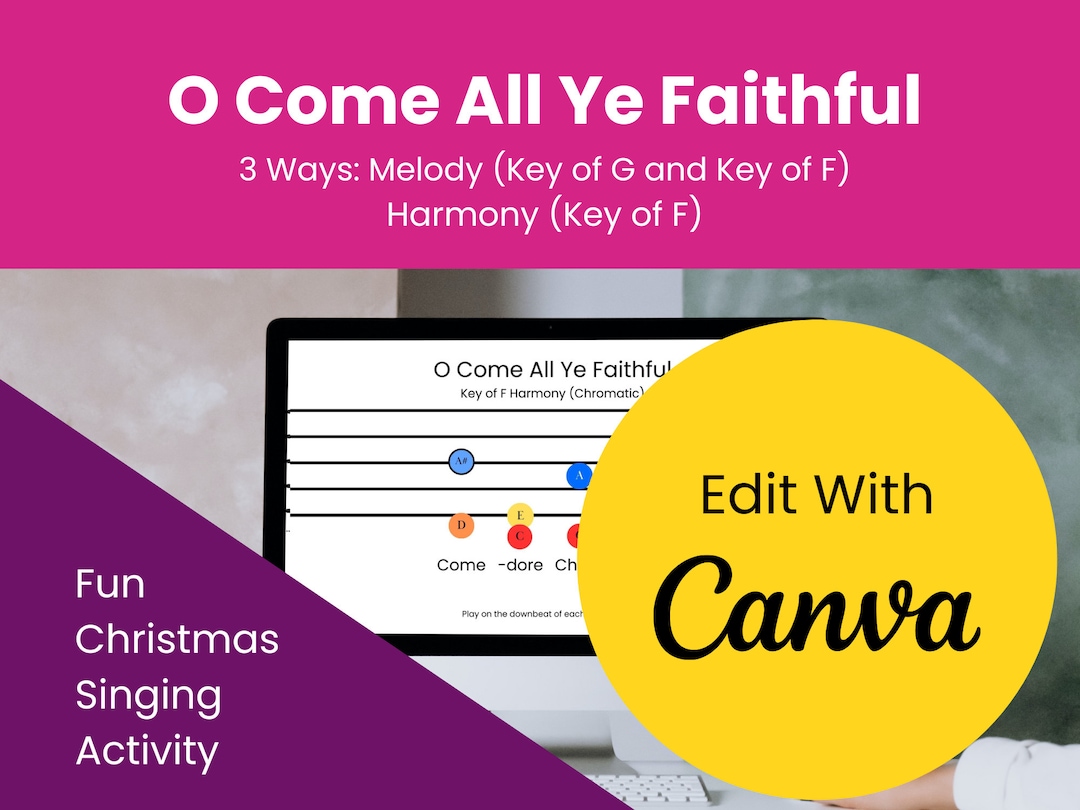 O Come All Ye Faithful Bell Chart | Primary Singing Time | Merry Bell ...