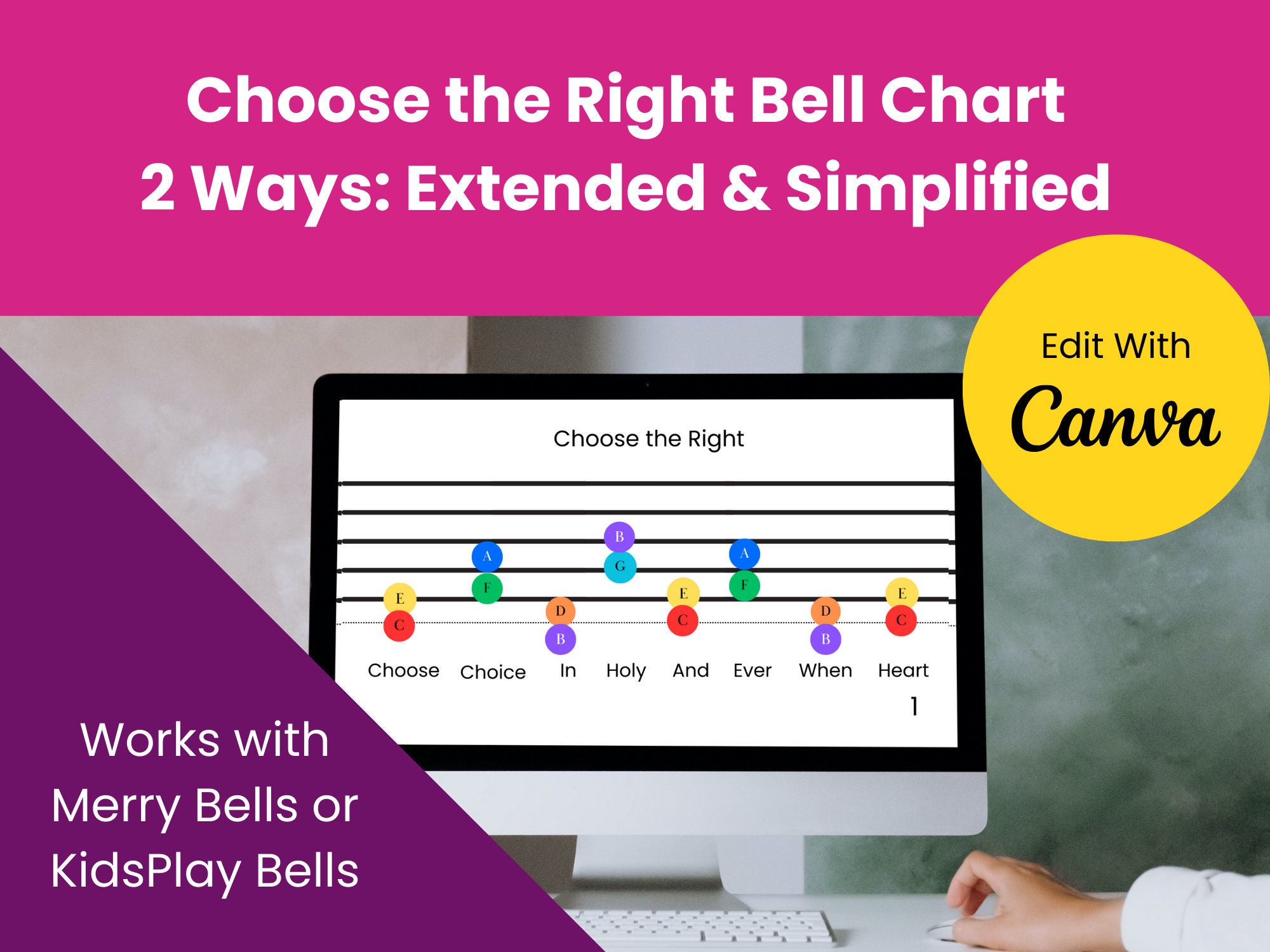 Choose the Right Bell Chart Primary Singing Time Merry Bells Hand Bell ...