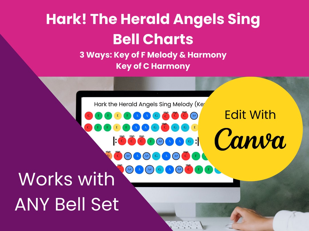 Hark the Herald Angels Sing Bell Chart | Primary Singing Time | Merry ...