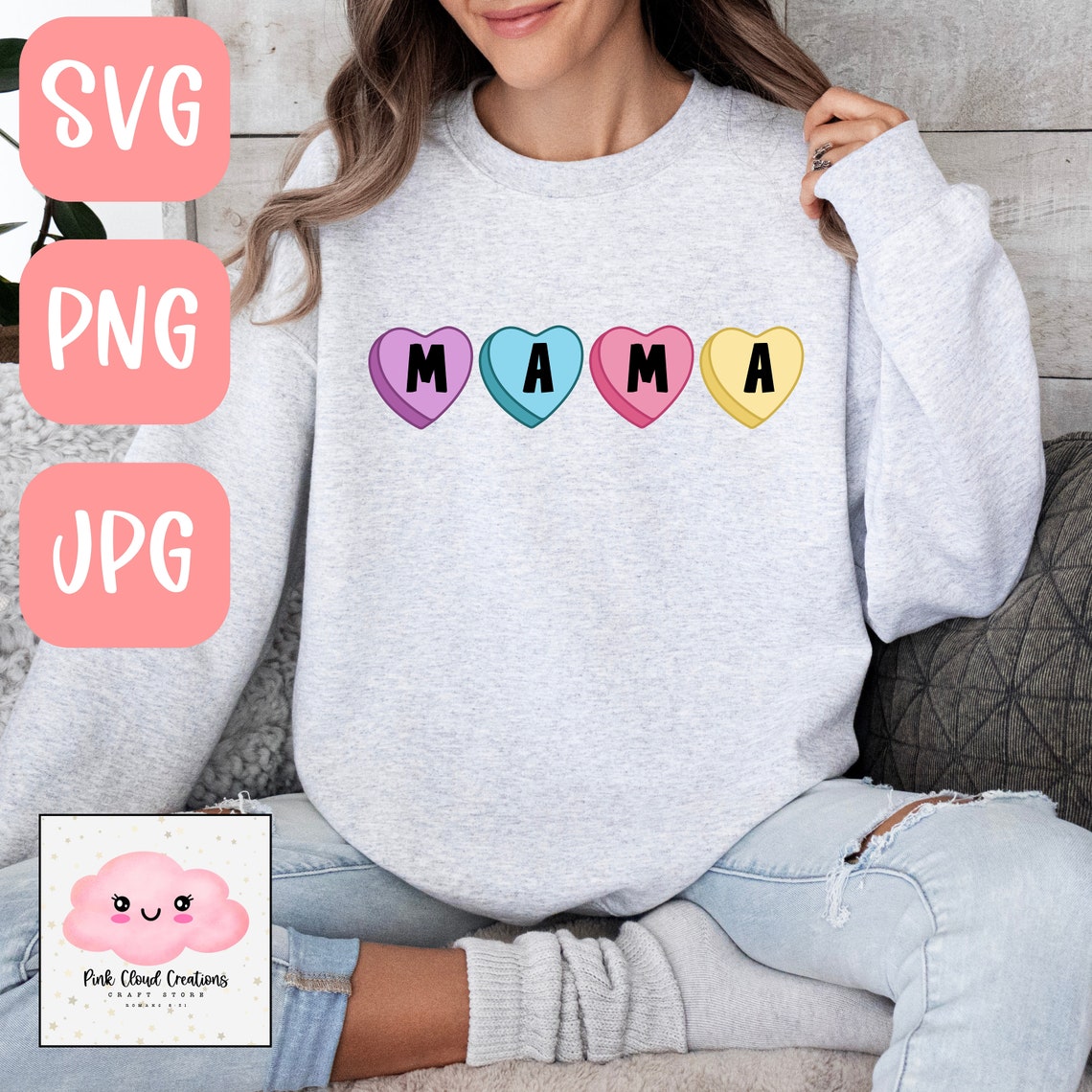 Mama Sweetheart Svg, Valentines Svg, Pink Png, Sweethearts Png ...