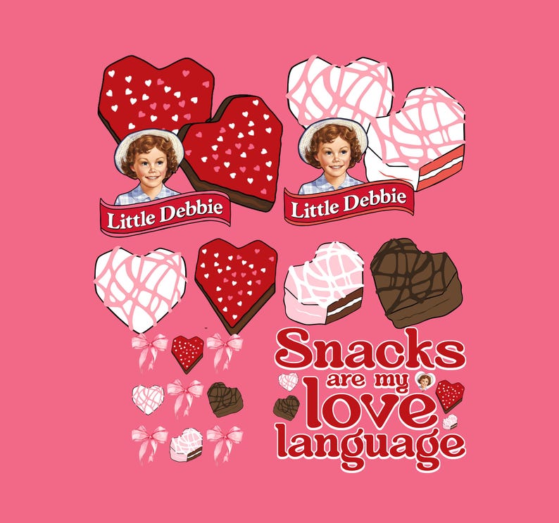 Little Debbie Vintage Valentine Day 5 Designs Download PNG Sublimation ...