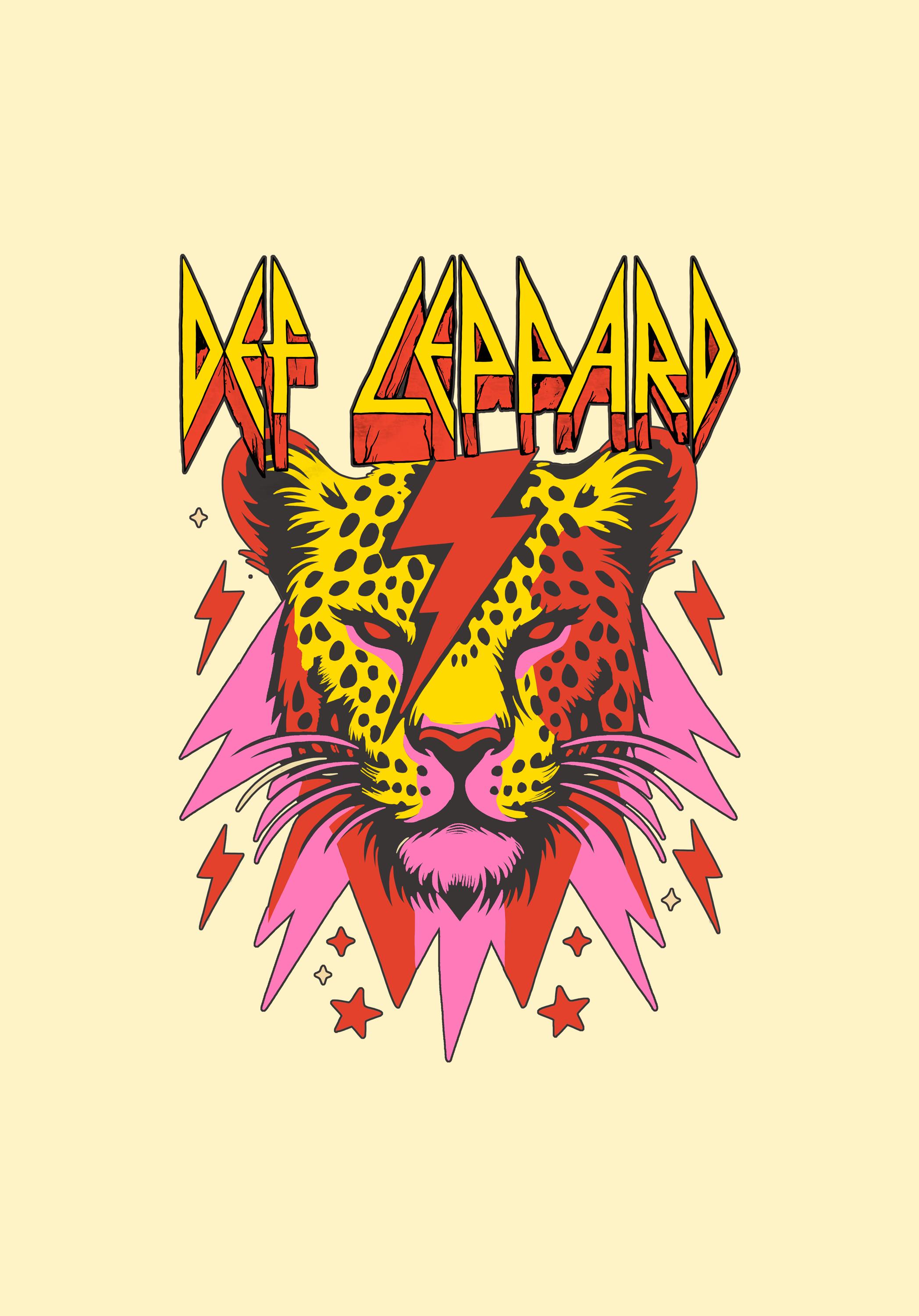 Hand Drawn Def Leppard Rock Music 80s Rock Sublimation DTF Download Png ...