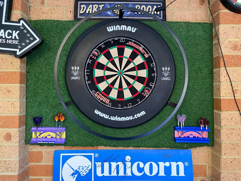 Wall Mountable / Upright - Dart Stand - Holds 4 Sets! Customisable Text ...