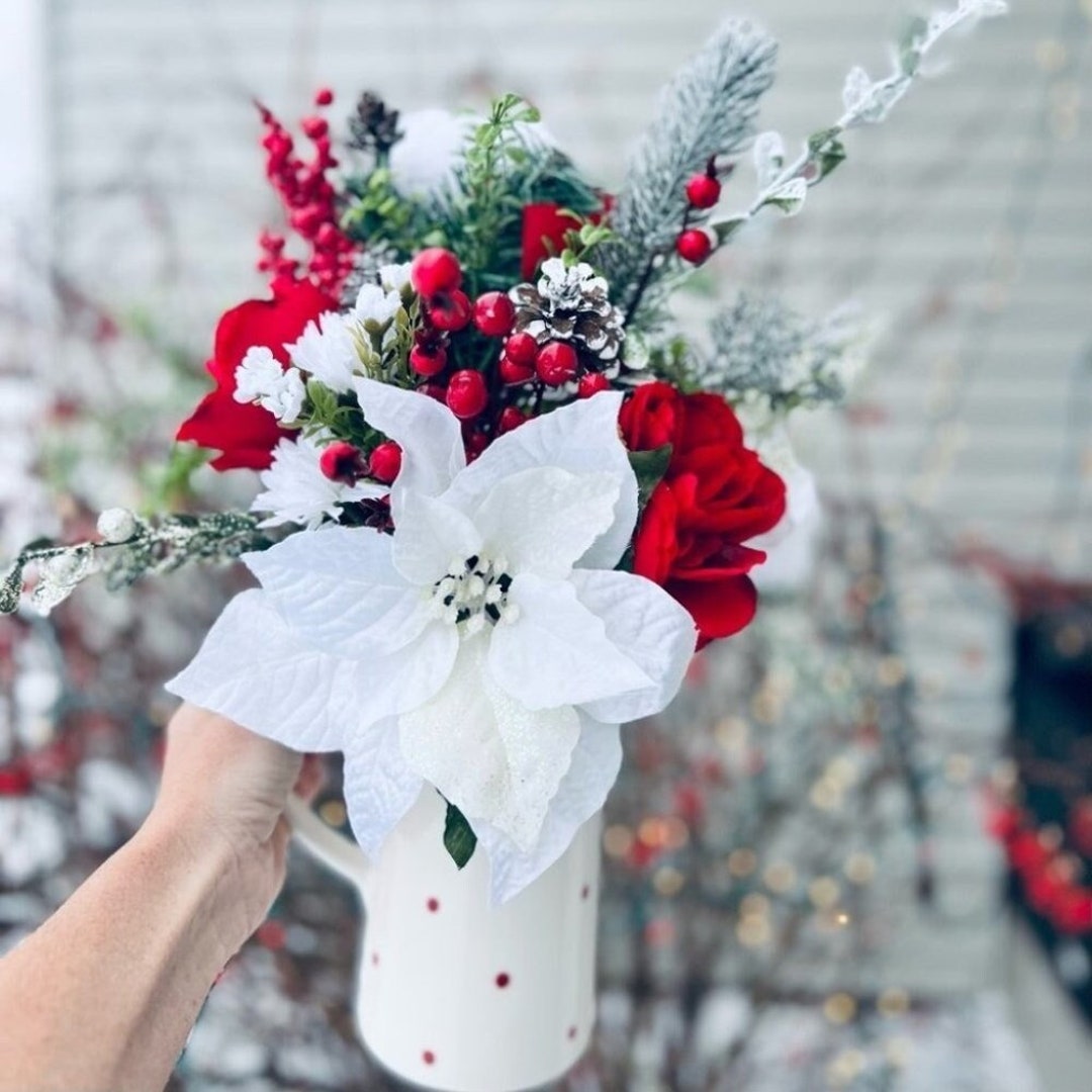 NEW Winter Wonderland Arrangement - Beautiful Faux Floral Ceramic ...