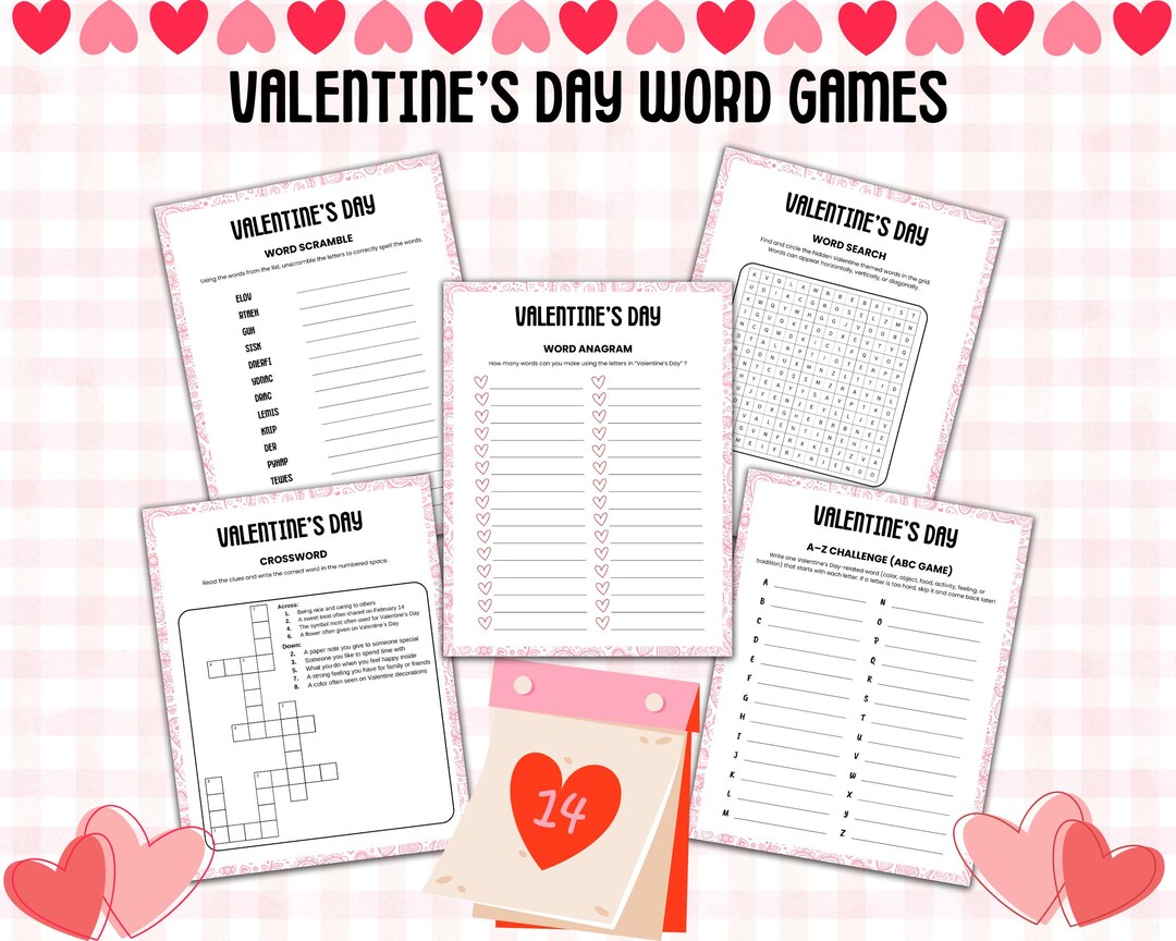 Valentine Word Search, Valentines Games, Party Game for Kids, Classroom ...