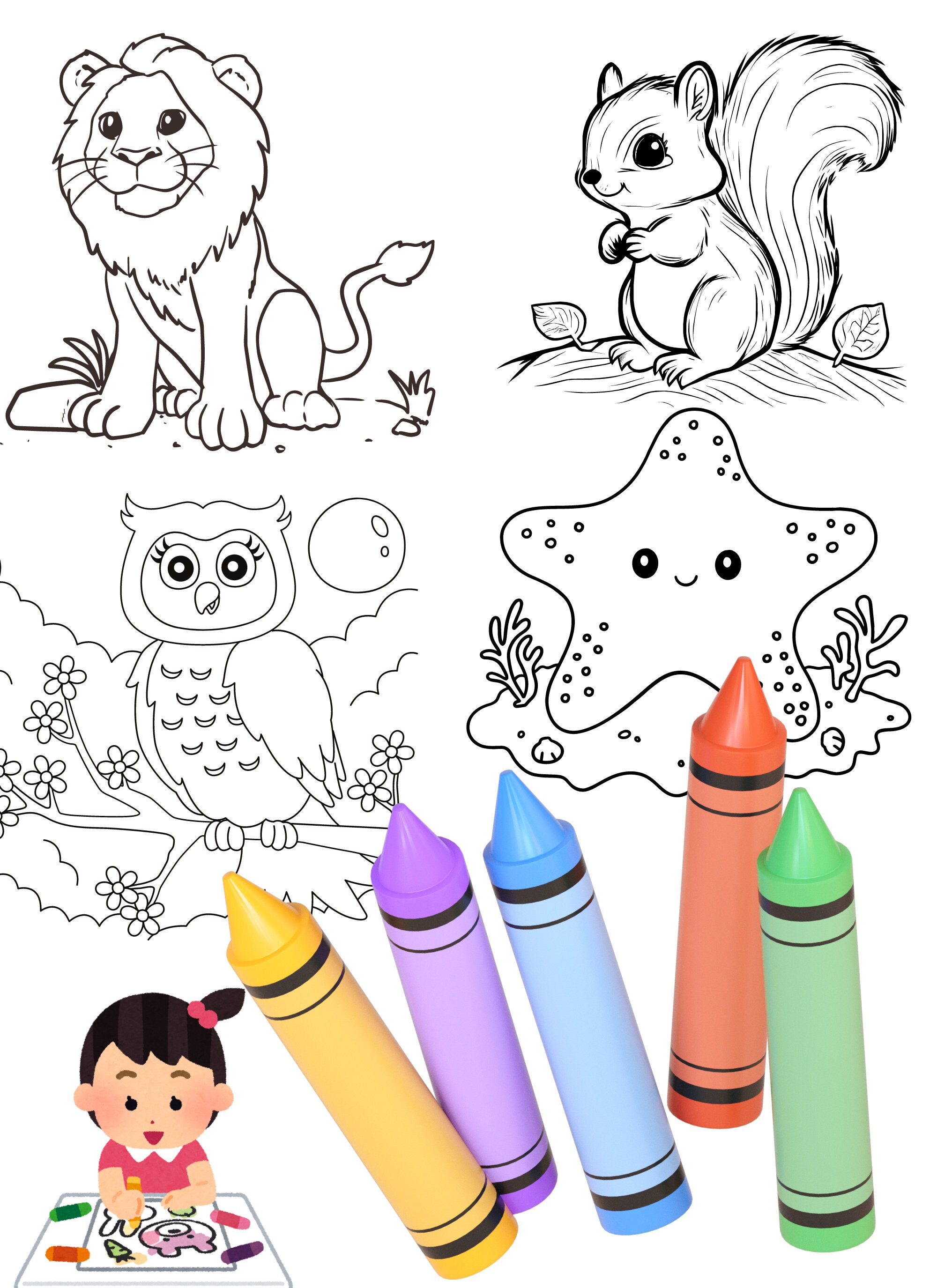 50 Wild Animals Coloring Pages - Etsy