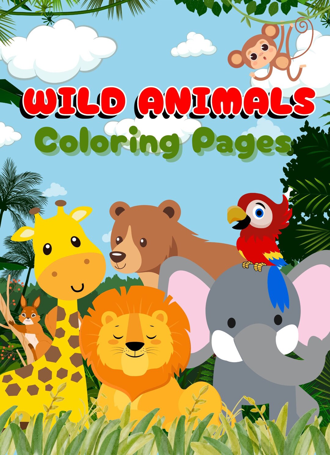 50 Wild Animals Coloring Pages - Etsy