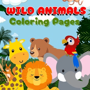 50 Wild Animals Coloring Pages - Etsy