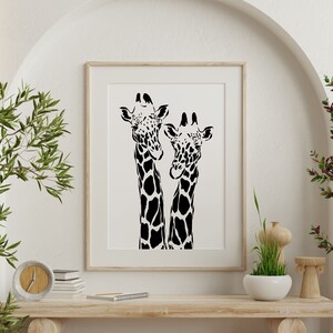 Safari Line Art Simple Modern Print Digital Download Aesthetic ...