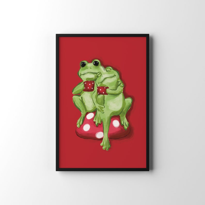 Funny Frog Matsumoto Hoji Line Art, Japanese Poster, Love Friendship ...