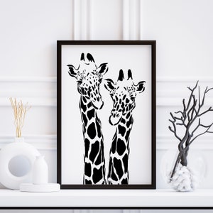 Safari Line Art Simple Modern Print Digital Download Aesthetic ...