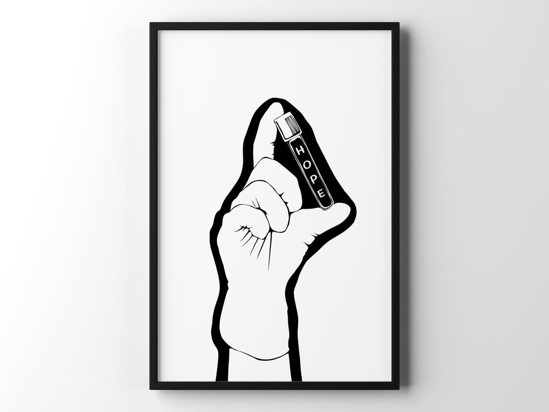 Hope Test Tube Line Art Print: Motivation Poster (digital Download) - Etsy